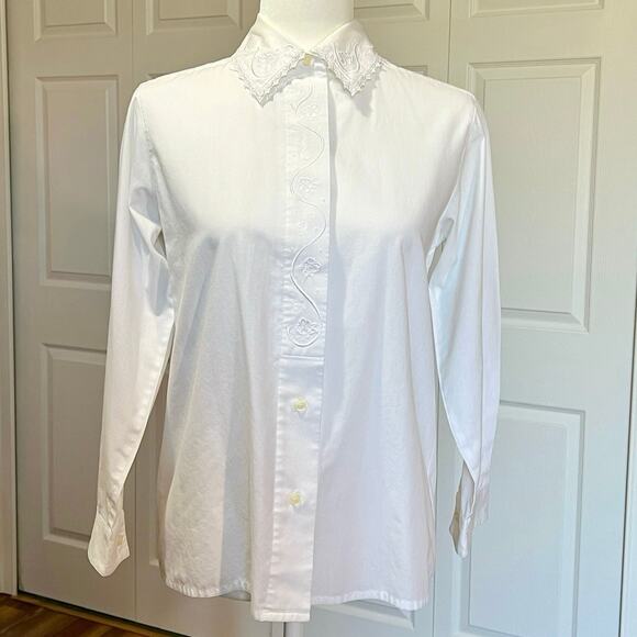 Laura Gayle | Tops | Laura Gayle Petite 4 White Button Up Top Blouse ...